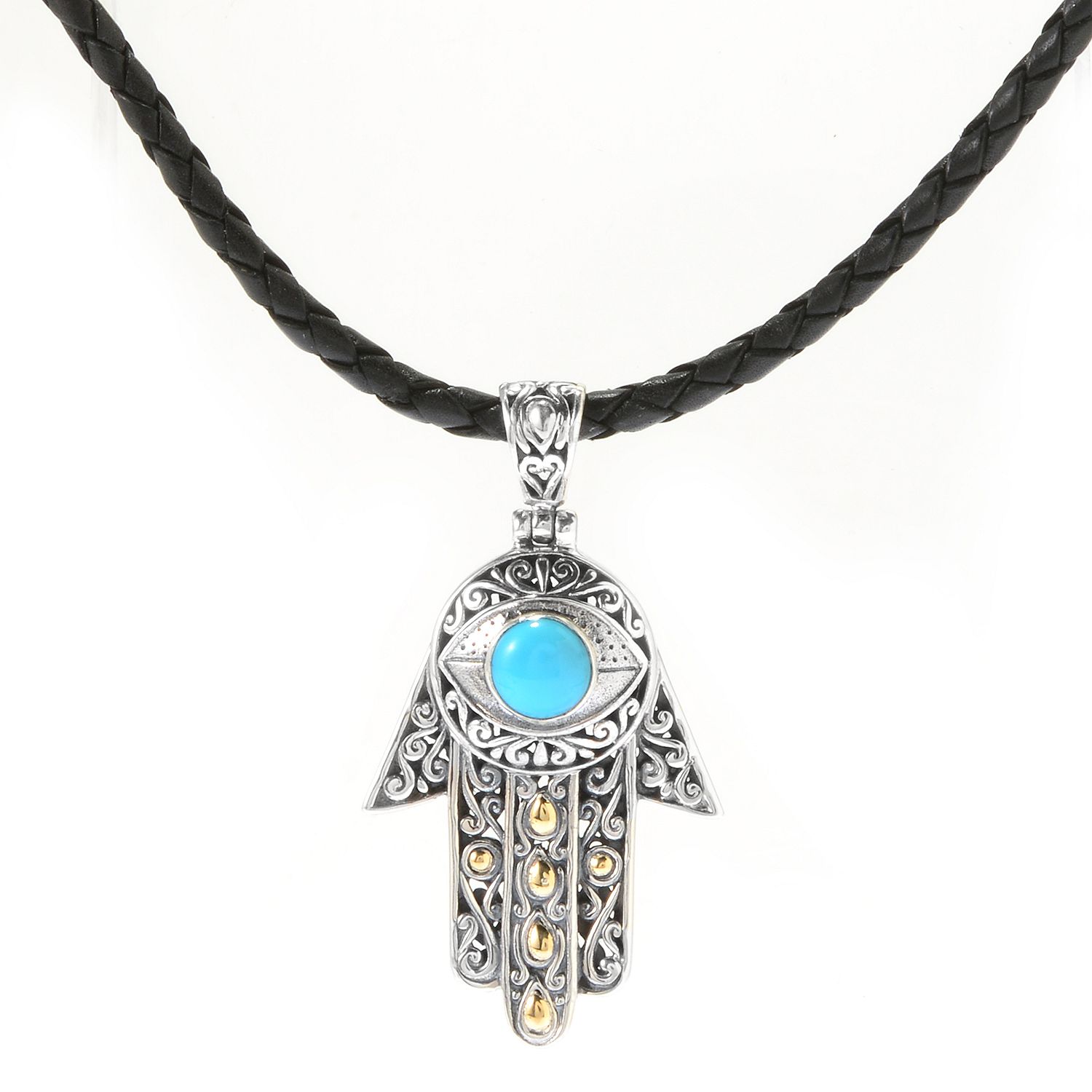 Artisan Silver by Samuel B. 18K Gold Accented 7mm Sleeping Beauty ...